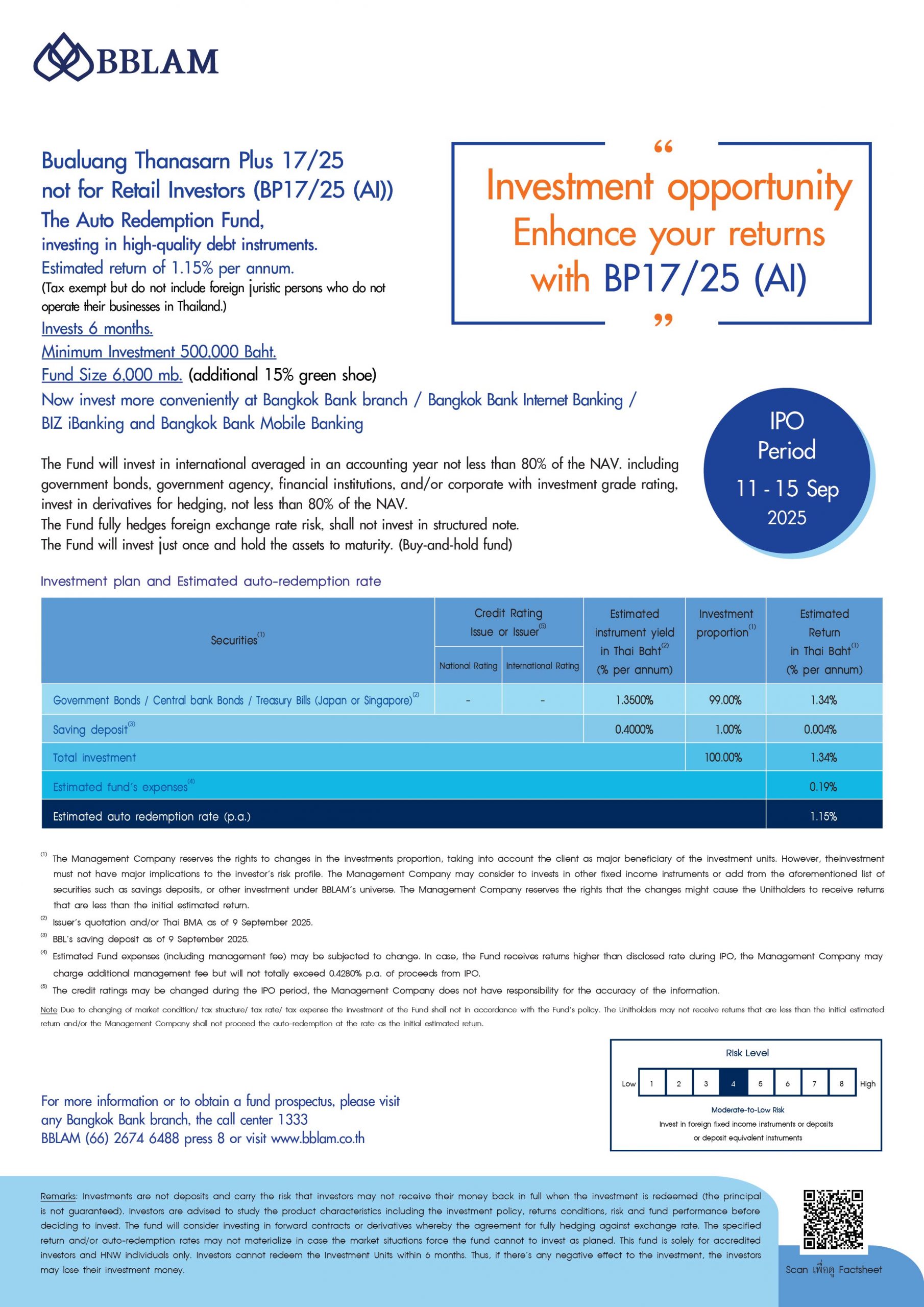 BBLAM เสนอขาย IPO ‘BP17/25(AI)’ วันที่ 11-15 ก.ย. 2568 - BUALUANG FUND